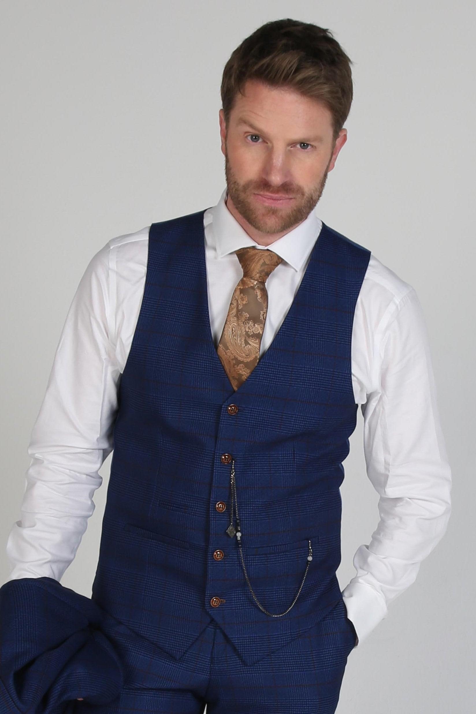 Alex Navy Men's Formal Waistcoat | Paul Andrew Suits