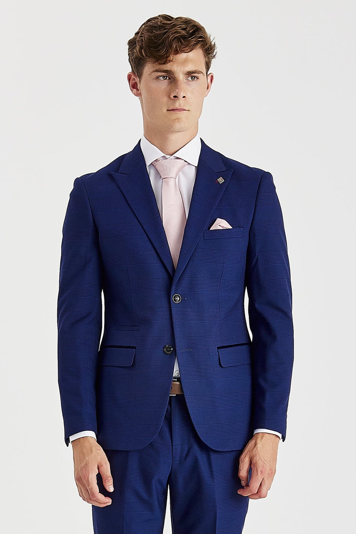 Mark Blue Checked Men's Blazer by Paul Andrew Suits