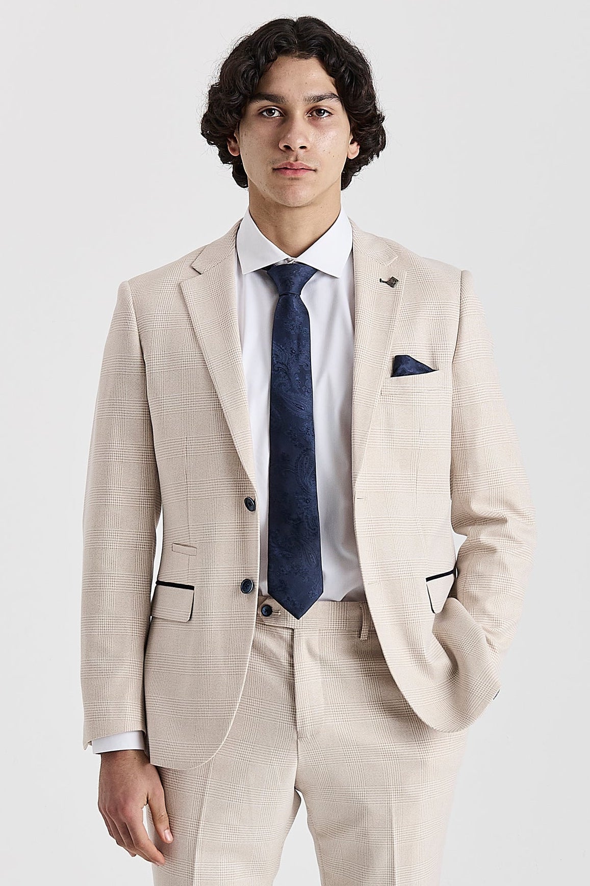 Regent Cream Checked Men’s Blazer | Paul Andrew Suits