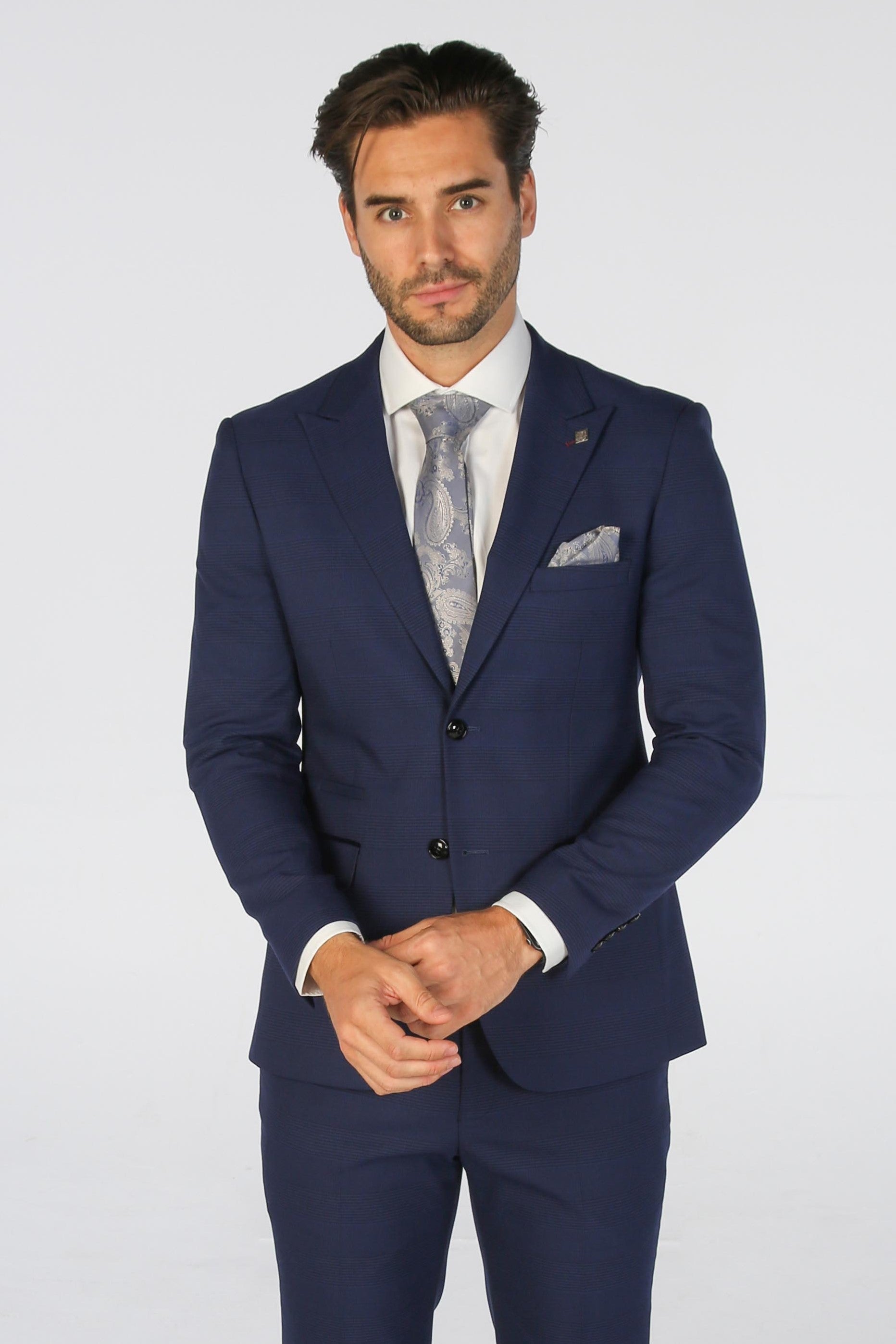 Mark Blue Checked Men's Blazer by Paul Andrew Suits