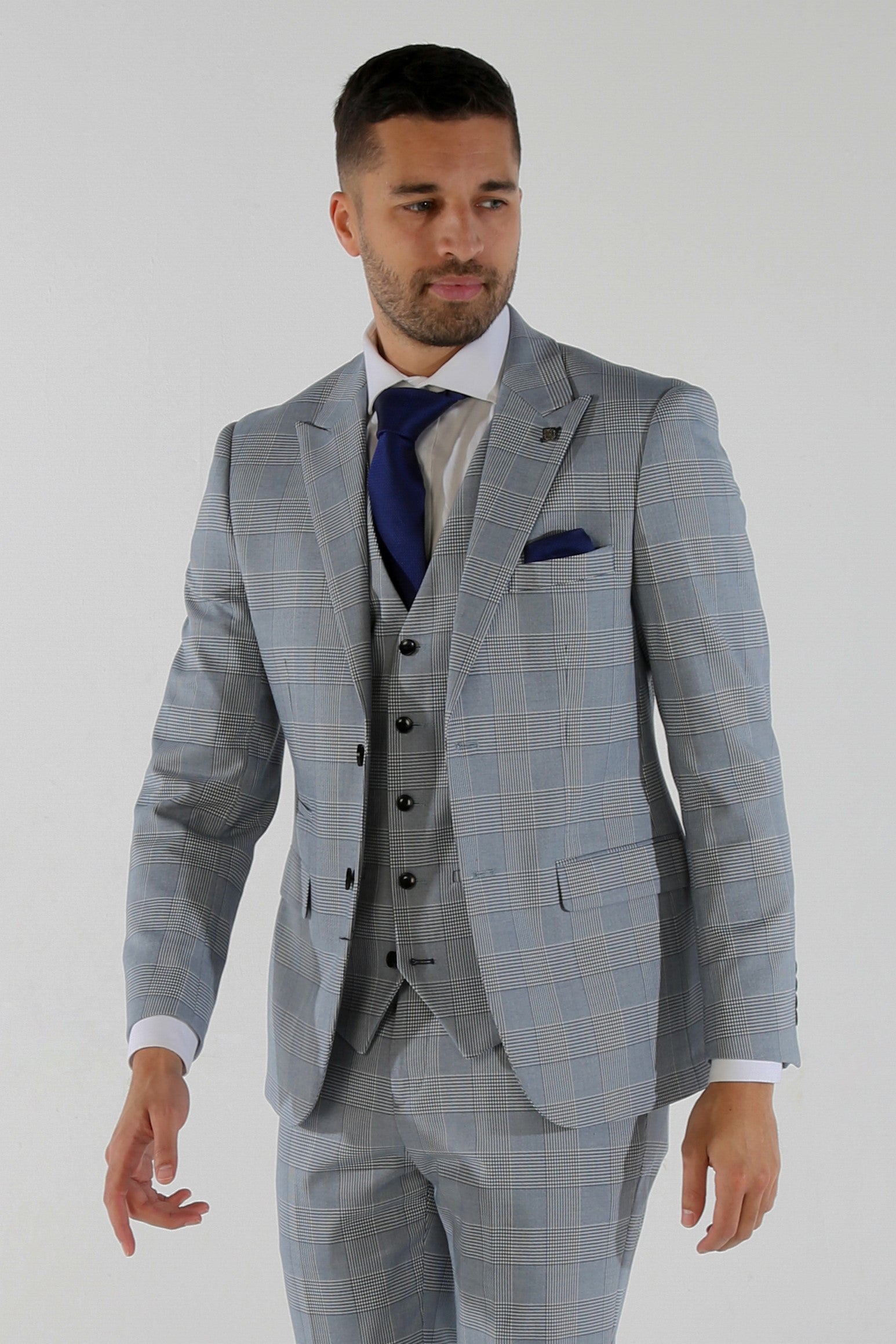 Mark Sky Blue Men's Three Piece Suit | Paul Andrew Suits